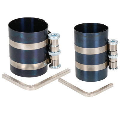 3" + 4" Piston Ring Compressors 50mm - 175mm Stainless Steel Clamp 2pc Set