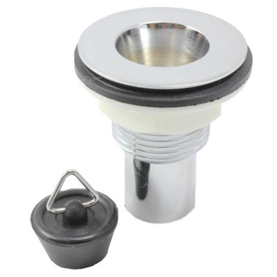 3/4" Sink Waste with Plug - Chrome on Brass Caravan Camper Motorhome ...