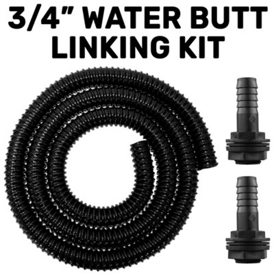 3/4" Water Butt Connector Kit - Corrugated PVC Hose, 3/4" BSP Barbed ...