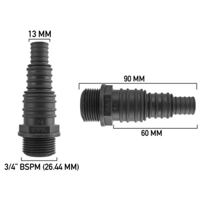 3/42 bsp male threaded multi-size hosetail for pumps and filters,3/4 ...