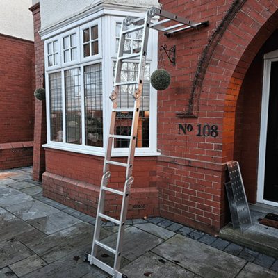 3.46m Lightweight Aluminium Folding Multi position Work Platform Ladder
