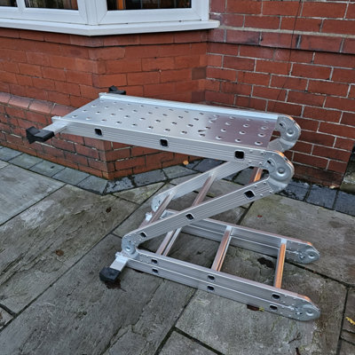 3.46m Lightweight Aluminium Folding Multi position Work Platform Ladder