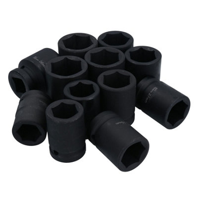 3/4in + 1in Drive Metric Impact Socket Set 21mm - 65mm With Ratchet ...