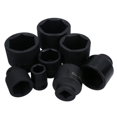 3/4in + 1in Drive Metric Impact Socket Set 21mm - 65mm With Ratchet ...