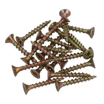 3.5mm x 25mm Countersunk Wood Chipboard Screw Fasteners PZ2 Drive 20pc
