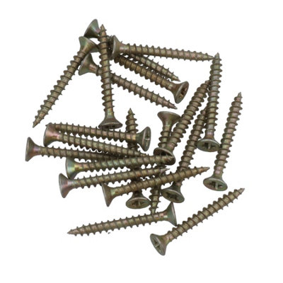 3.5mm x 30mm Countersunk Wood Chipboard Screw Fasteners PZ2 Drive 20pc ...