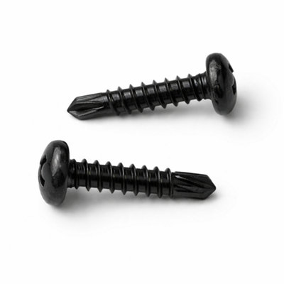 3.5mm x 9.5mm - Pack of 100 - ISO 15481 - Black Self Drilling Pan Head ...