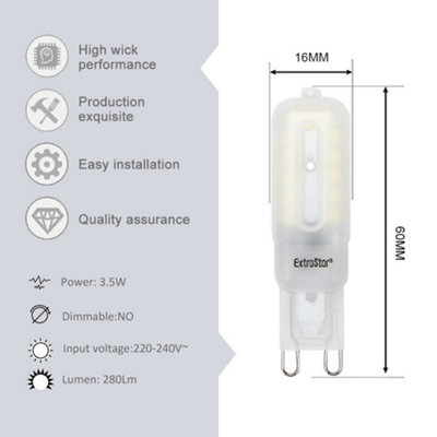 3.5W LED Mini Bulb G9, White Light
