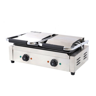 3.6kw Commercial Electric Stainless Steel Double Furnace Sandwich Press ...
