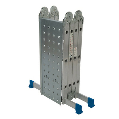 3.6m Multipurpose Lightweight Ladder & Platform 12 Rung Step / Stair ...
