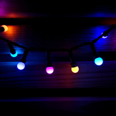 3.75M 150 LED Frosted Berry Christmas Cap Lights in Rainbow with Timer ...