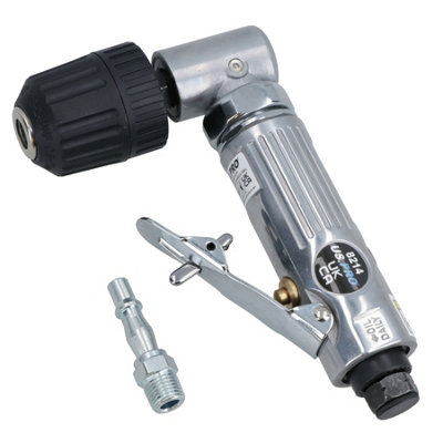 3/8" 10mm Keyless Chuck Air Angle Drill Right Angled Drilling Tool 1/4 BSP at B&Q
