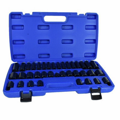 3/8" Drive Deep 1/2" Shallow Metric And Imperial SAE AF Sockets 37pc ...