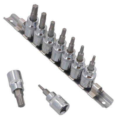 3/8" drive Torx / Star Plus Male Sockets TP10 - TP50 9pcs Set By Bergen ...