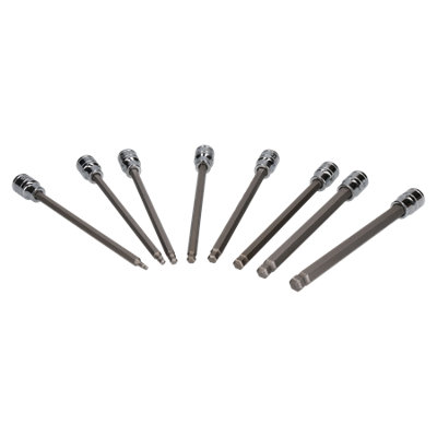 3/8in Drive Metric Extra Long Allen Hex Key Ball Ended Sockets 8pc