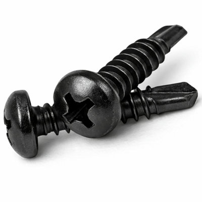 3.9mm x 25mm - Pack of 100 - ISO 15481 - Black Self Drilling Pan Head ...