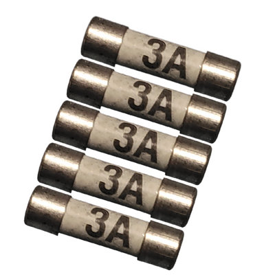 3 AMP Mini Shaver Plug Fuses 20mm x 5mm Mini Fuses BS646 (Pack of 5)