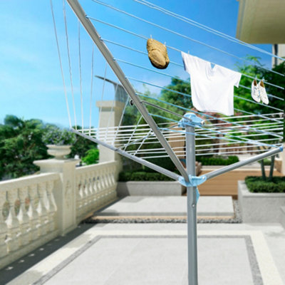 3 Arm 16M Powder Coated Rotary Airer Washing Line Indoor Outdoor ...