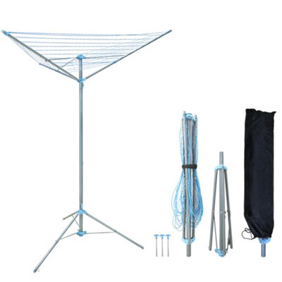 3 Arm 30M Powder Coated Rotary Airer Washing Line Indoor Outdoor ...