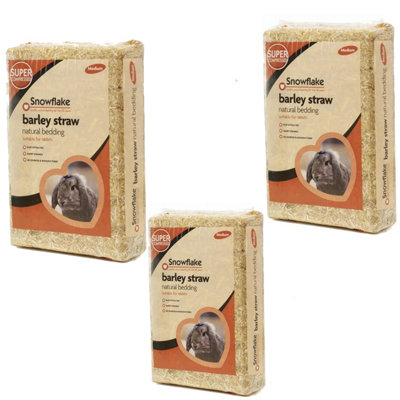 3 BAGS 1.6KG SUPER COMPRESSED NATURAL SOFT FLAKE BARLEY STRAW FOR ...