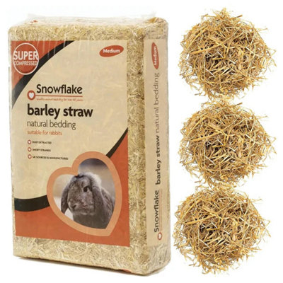 3 Bags 1.6kg Super Compressed Natural Soft Flake Barley Straw For ...