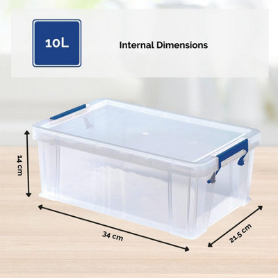 3 BANKERS BOX 2 x 10L 1 x 18.5L Clear Plastic Storage Box with Lid ...