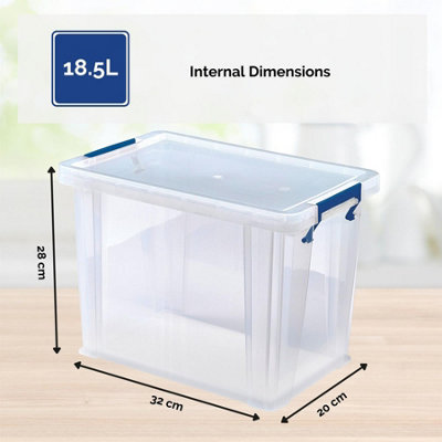 3 BANKERS BOX 2 x 10L 1 x 18.5L Clear Plastic Storage Box with Lid ...