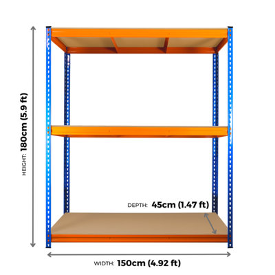 3 Bays of 3 Tier ULTRA HEAVY DUTY Storage Racking 1800h x 1500w x 450d ...