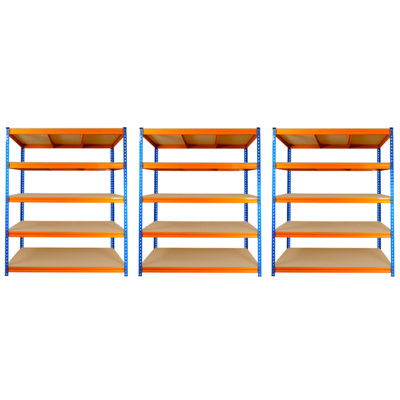 3 Bays of 5 Tier ULTRA HEAVY DUTY Storage Racking 1800h x 1500w x 600d ...