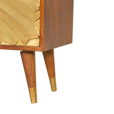 3 Brass Plated Drawers Manila Gold Chest