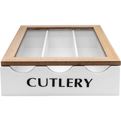 3-Compartment Window-Lid Cutlery & Utensil Organiser
