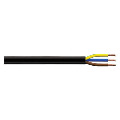 3 CORE 2.5mm H07RN-F FLEXIBLE OUTDOOR CABLE BLACK (1m)
