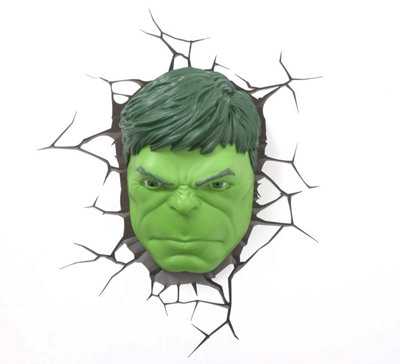 3 DLightFX Marvel Avengers Hulk Face 3 D Deco Light
