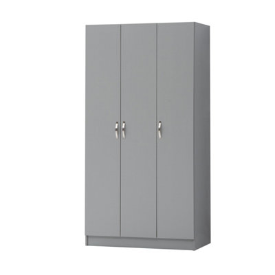 3 Door Double Wardrobe In Grey