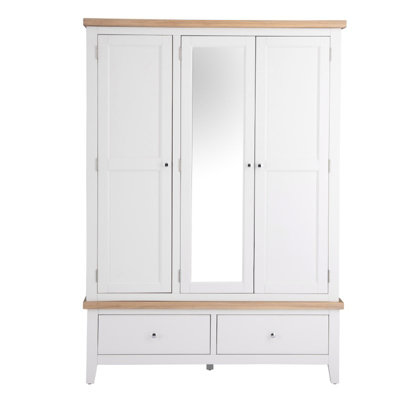 3 Door Wardrobe - L1350 x W55 x H190 cm - White