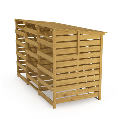 3 Doors Outdoor Garden Spruce Wood Trash Can Storage Shed with Latch 6. ...
