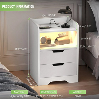 3 Drawer Bedside Cabinet Wooden Furniture Storage