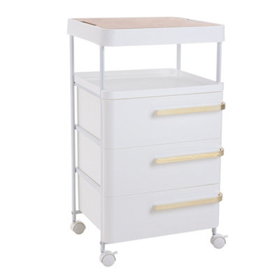 3 Drawer Bedside Table Chest of Drawer with Storage Shelf