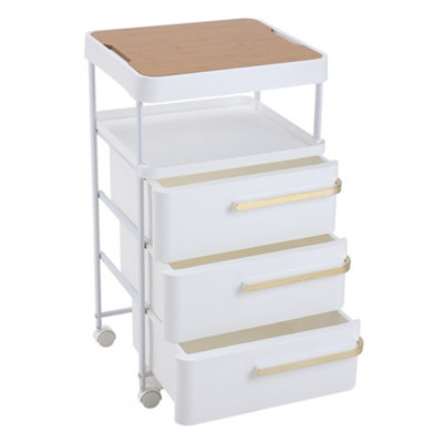 3 Drawer Bedside Table Chest of Drawer with Storage Shelf