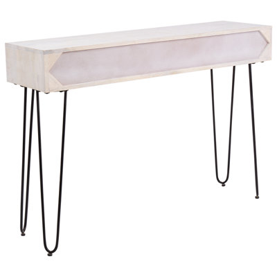 3 Drawer Mango Wood Console Table Off White MINTO