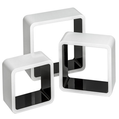 3 floating shelves Lena - black/white | DIY at B&Q