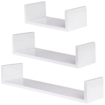 3 floating shelves Luisa - white at B&Q