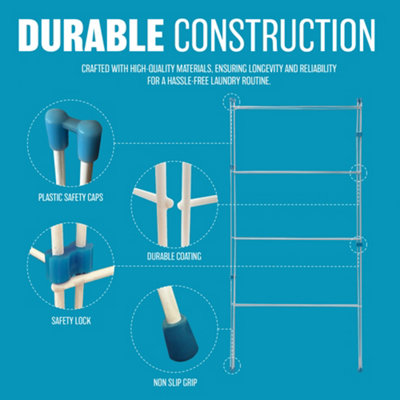 3 Fold Airer Clothes Gate Indoor & Outdoor Rack Laundry Rail Dryer ...