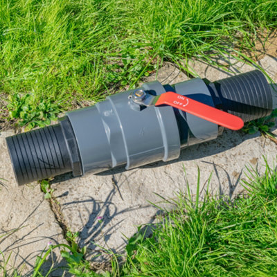 3" Full flow lever valve with 3" barb hosetails for use in ponds ...