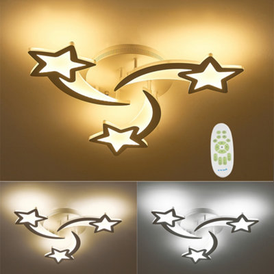 3 Head Childlike Shooting Stars LED Low Energy Flush Mount Ceiling ...