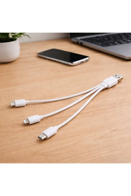 3 In 1 8 Pin Micro USB Type C Charging Cable Multi Device 20cm