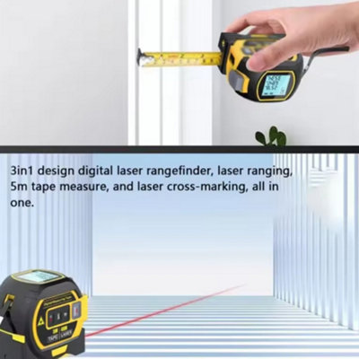 3-IN-1 DIGITAL MEASURING TAPE (5M) & LASER DISTANCE METER (40M) WITH ...