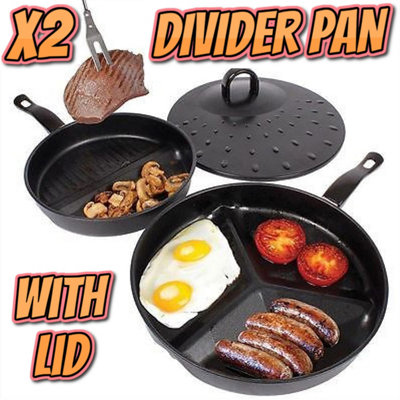 3 in 1 Divider Frying Pan Set with Lid