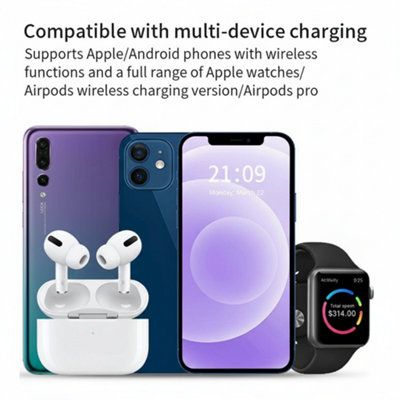 3 in 1 Fast Wireless Charging Station Stand for iPhone and Samsung