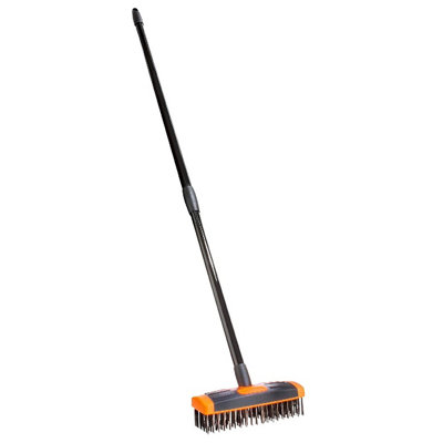 3-in-1 Garden Brush with Telescopic Handle, Wide & Narrow Bristle Brush ...